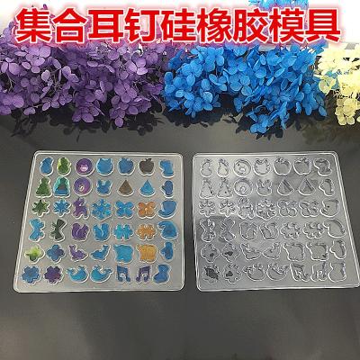 China Crystal Drip Glue Collection Earnail Silicone Rubber Mold Snowflake Christmas Full Board Earnail Mold DIY Jewelry for sale