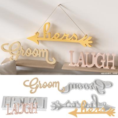 China Letter English Name Aromatherapy Gypsum Hanging Silicone Mold DIY English Laughing Candle Dropping Mold for sale