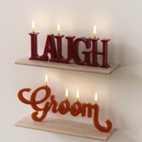 China Letter English Name Aromatherapy Gypsum Hanging Silicone Mold DIY English Laughing Candle Dropping Mold for sale