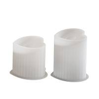 China DIY Crystal Drip Glue Striped Heart-shaped Pen Holder Film Aromatherapy Gypsum Candle Stand Base Silicone Mold for sale