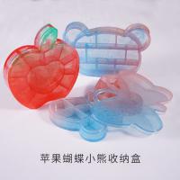 China DIY Drop Gel Storage Box Mold Multi Grid Ring Earring Necklace Storage Bear Butterfly Silicone Mold for sale