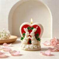 China 3D Love Rabbit Silicone Mold DIY Aromatherapy Gypsum Cement Candle Pendant Dropping Mold for sale