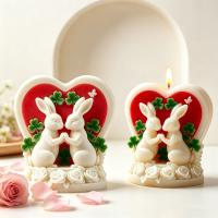 China 3D Love Rabbit Silicone Mold DIY Aromatherapy Gypsum Cement Candle Pendant Dropping Mold for sale