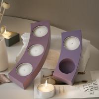 China DIY Dropper Resin Two Hole Three Hole Candle Holder Cement Gypsum Porous Candle Holder Ornament Silicone Mold for sale