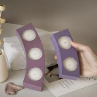 China DIY Dropper Resin Two Hole Three Hole Candle Holder Cement Gypsum Porous Candle Holder Ornament Silicone Mold for sale