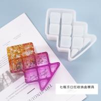 China DIY Crystal Dropping Gel Mold Lipstick Storage Box Square Seven Grid Decorative Storage Silicone Mold for sale