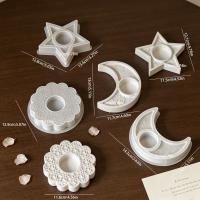 China Flower, Moon, Star, Candle Stand Silicone Mold DIY Gypsum Aroma Tray Candle Base Mold for sale
