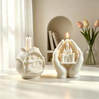 China Ins Wind Palm Castle Shell Castle Rose Garden Aromatherapy Candle Gypsum Decoration Silicone Mold Wholesale for sale