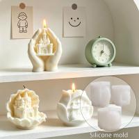 China Ins Wind Palm Castle Shell Castle Rose Garden Aromatherapy Candle Gypsum Decoration Silicone Mold Wholesale for sale