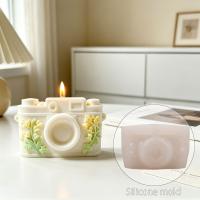 China Ins Wind Chime Orchid Pattern Stereo Camera Candle Silicone Mold DIY Aromatherapy Gypsum Ornament Mold for sale