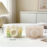 China Ins Wind Chime Orchid Pattern Stereo Camera Candle Silicone Mold DIY Aromatherapy Gypsum Ornament Mold for sale