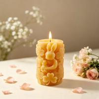 China DIY Cross Border Aromatherapy Gypsum Cylinder Relief Clover Mother Child Rabbit Candle Ornament Silicone Mold for sale