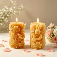 China DIY Cross Border Aromatherapy Gypsum Cylinder Relief Clover Mother Child Rabbit Candle Ornament Silicone Mold for sale