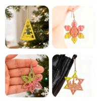China Christmas Popular Pendant Silicone Mold DIY Christmas Snowflake Star Earrings Hanging With Drip Glue Mold for sale