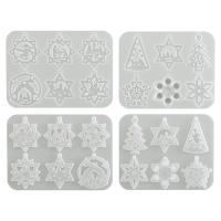 China Christmas Popular Pendant Silicone Mold DIY Christmas Snowflake Star Earrings Hanging With Drip Glue Mold for sale