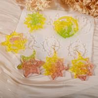 China Christmas Popular Pendant Silicone Mold DIY Christmas Snowflake Star Earrings Hanging With Drip Glue Mold for sale