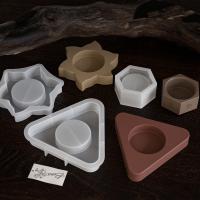 China DIY Aromatherapy Gypsum Cement Resin Mirror Windmill Hexagonal Triangle Candlestick Ornament Silicone Mold for sale