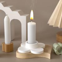 China Ins Minimalist Style Four Leaf Clover Candle Holder Ornament Silicone Mold DIY Gypsum Home Decoration Mold for sale