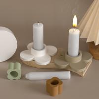 China Ins Minimalist Style Four Leaf Clover Candle Holder Ornament Silicone Mold DIY Gypsum Home Decoration Mold for sale