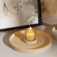 China HOME Round Striped Silicone Mold DIY Crystal Resin Candle Stand Storage Disc Gypsum Resin Ornaments for sale
