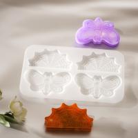 China DIY Resin Halloween Pumpkin Spider Web Hair Clips Resin Pouring Molds Hair Accessories Clips Silicone Molds for sale