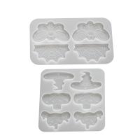 China DIY Resin Halloween Pumpkin Spider Web Hair Clips Resin Pouring Molds Hair Accessories Clips Silicone Molds for sale