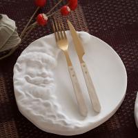 China Drip Glue Mold DIY Resin Gypsum Santa Claus Moon Tray Circular Disc Plate Silicone Mold for sale