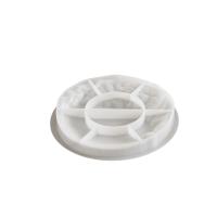 China Drip Glue Mold DIY Resin Gypsum Santa Claus Moon Tray Circular Disc Plate Silicone Mold for sale