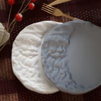China Drip Glue Mold DIY Resin Gypsum Santa Claus Moon Tray Circular Disc Plate Silicone Mold for sale