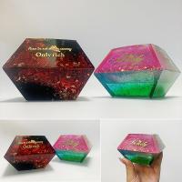 China Mirror Sided Trapezoidal Storage Box DIY Crystal Dropper Resin Dish Silicone Mold for sale