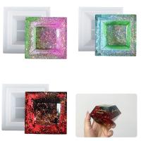 China Mirror Sided Trapezoidal Storage Box DIY Crystal Dropper Resin Dish Silicone Mold for sale