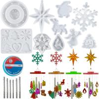 China Crystal Drip Glue DIY Resin Grinding Tools Christmas Series Wind Chime Pendant Combination Set Silicone Mold for sale