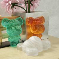 China Crystal Drop Gel Violent Bear Mold Diamond Face Semi Three Dimensional Violent Bear Cartoon Keychain Silicone Grinding for sale