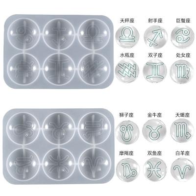 China DIY Twelve Constellation Refrigerator Sticker Crystal Dropping Pendant Jewelry Silicone Mold Spot Wholesale Yu Meiren for sale