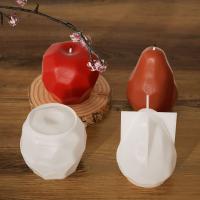 China Crystal Dropper Resin Aromatherapy Gypsum Irregular Cut Surface Apple Pear Candle Placement Table Silicone Mold for sale