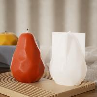 China Crystal Dropper Resin Aromatherapy Gypsum Irregular Cut Surface Apple Pear Candle Placement Table Silicone Mold for sale