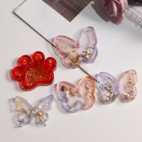 China Drip Glue Mold DIY Mirror Butterfly Love Cat Paw Flowing Sand Pendant Keychain Hanging Decoration Silicone Mold for sale