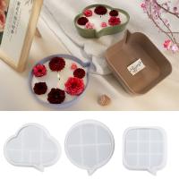China DIY Crystal Resin Plaster Cement Candle Cup Storage Bowl Cloud Square Round Candle Container Silicone Mold for sale