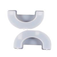China DIY Crystal Dropping Resin Gypsum C-shaped U-shaped Arch Two Hole Candleholder Candleholder Silicone Mold for sale
