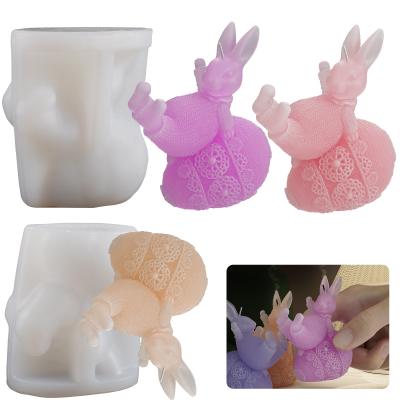 China DIY Crystal Dropper Resin Gypsum Bouncing Ball Rabbit Silicone Mold Flower Ball Rabbit Aromatherapy Candle Grinding Tool for sale
