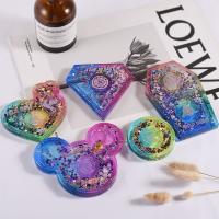 China Love Circle Diamond Bear Head Geometric Flowing Sand Pendant Silicone Mold DIY Crystal Drip Glue Keychain for sale
