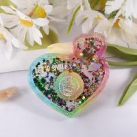 China Love Circle Diamond Bear Head Geometric Flowing Sand Pendant Silicone Mold DIY Crystal Drip Glue Keychain for sale