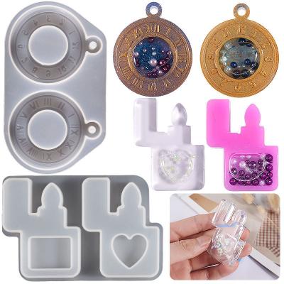 China DIY Crystal Dropper Resin Pocket Watch, Lighter, Quicksand Pendant, Keychain Pendant, Silicone Mold for sale