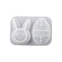 China DIY Glue Resin Cake Easter Egg Rabbit Head Silicone Mold Keychain Pendant Easter Pastry Grinding for sale