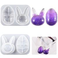 China DIY Glue Resin Cake Easter Egg Rabbit Head Silicone Mold Keychain Pendant Easter Pastry Grinding for sale