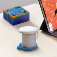 China Crystal Dropper Circular Coaster Set Mold, Square Belt With Stripe Insulation Coaster Storage Box, Silicone Grinding Tool for sale