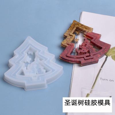 China DIY Crystal Dropping Glue Mold Christmas Tree Room Hanging Decoration Creative Handmade Silicone Mold for sale