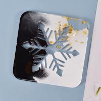 China DIY Crystal Dropper Coaster Mold Hollow Snowflake Coaster Snowflake Hanging Table Silicone Mold for sale