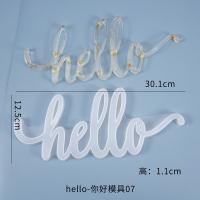 China DIY Crystal Dropper Mold English Blessing Words Hello, Hang The Door Number, Bride Pendant Silicone Mold for sale