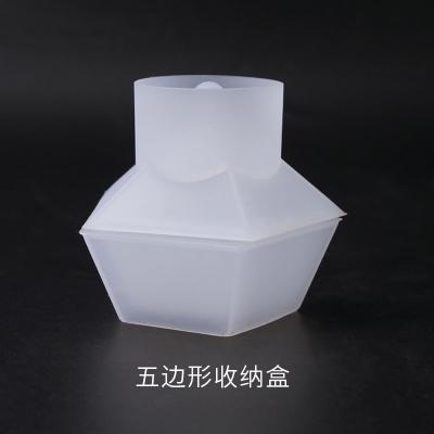 China DIY Crystal Dropper Mold Storage Jewelry Box Pentagonal Storage Box Gift Box Silicone Mold for sale
